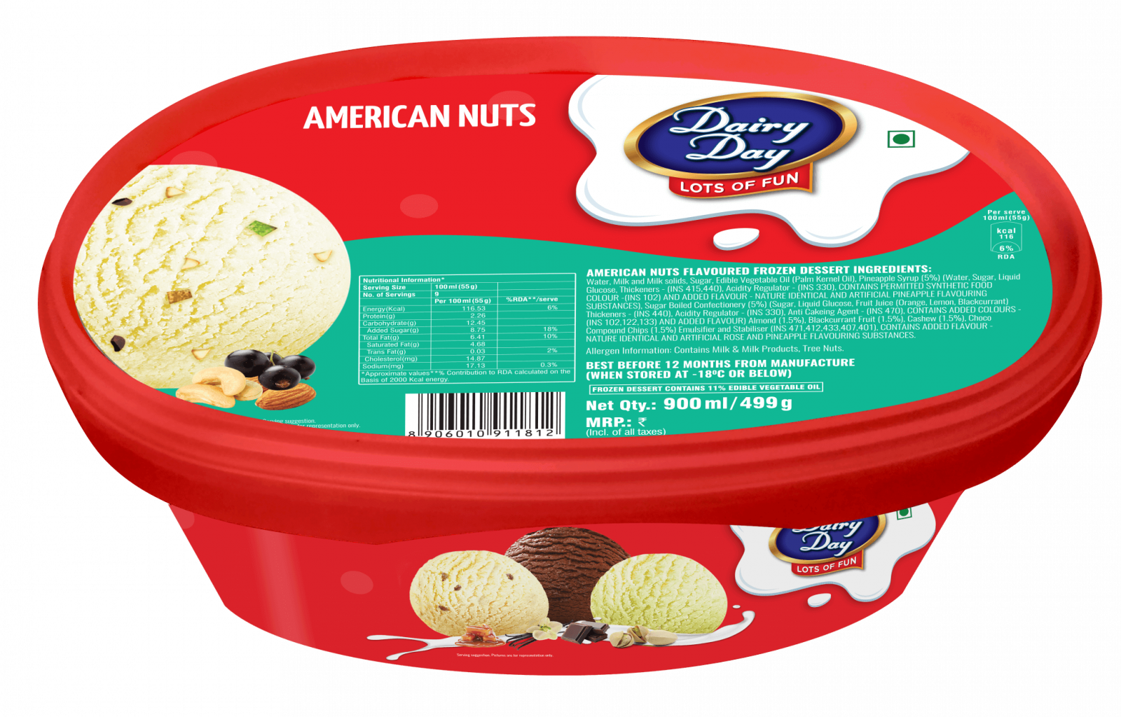 American Nuts Party Tub – 900ml