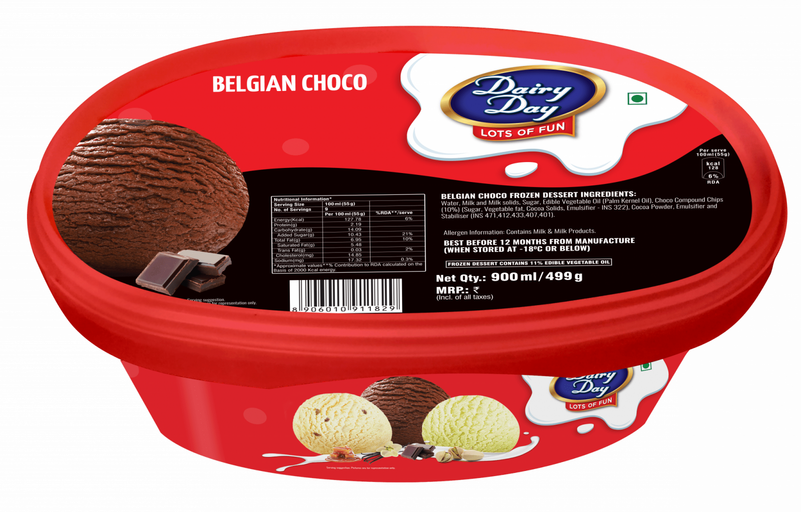 Belgian Choco Party Tub – 900ml