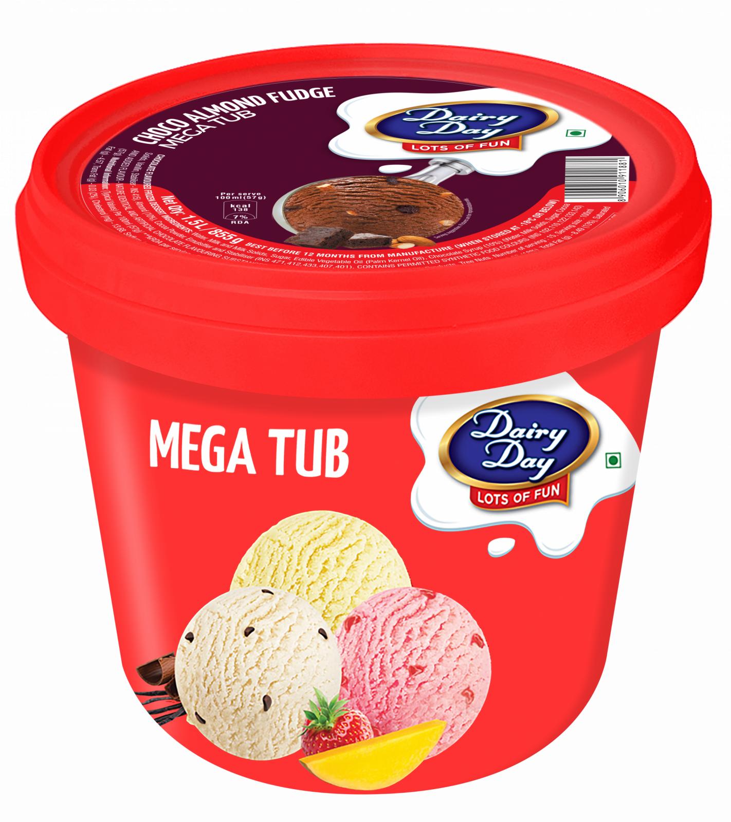 Almond Fudge Mega Tub – 1.5 Ltr